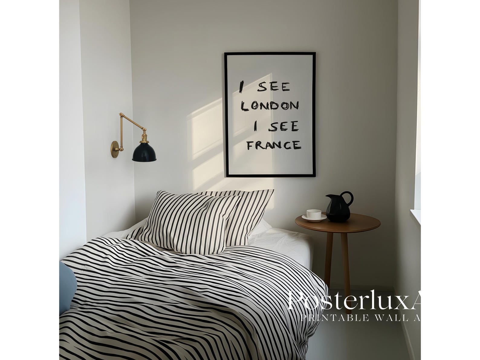 Funny Bathroom Wall Art, I See London I See France Print, Minimal ...