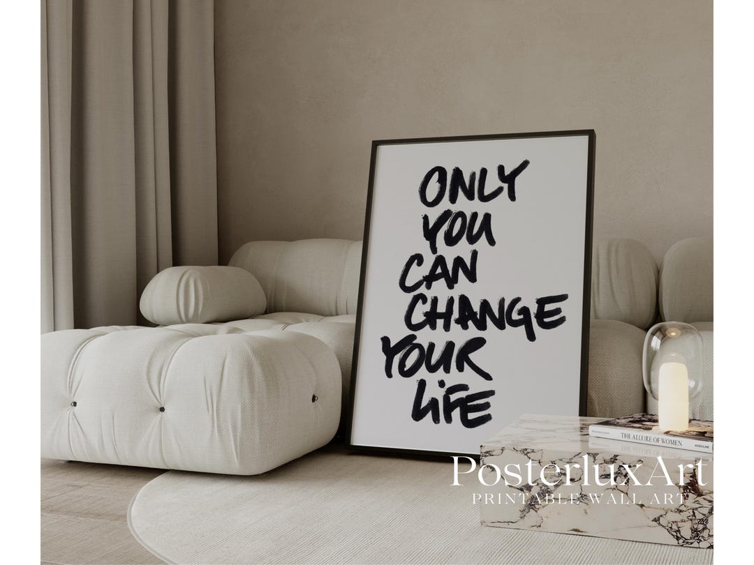 Motivational Typography Wall Art – Scandinavian Quote Print, Modern ...