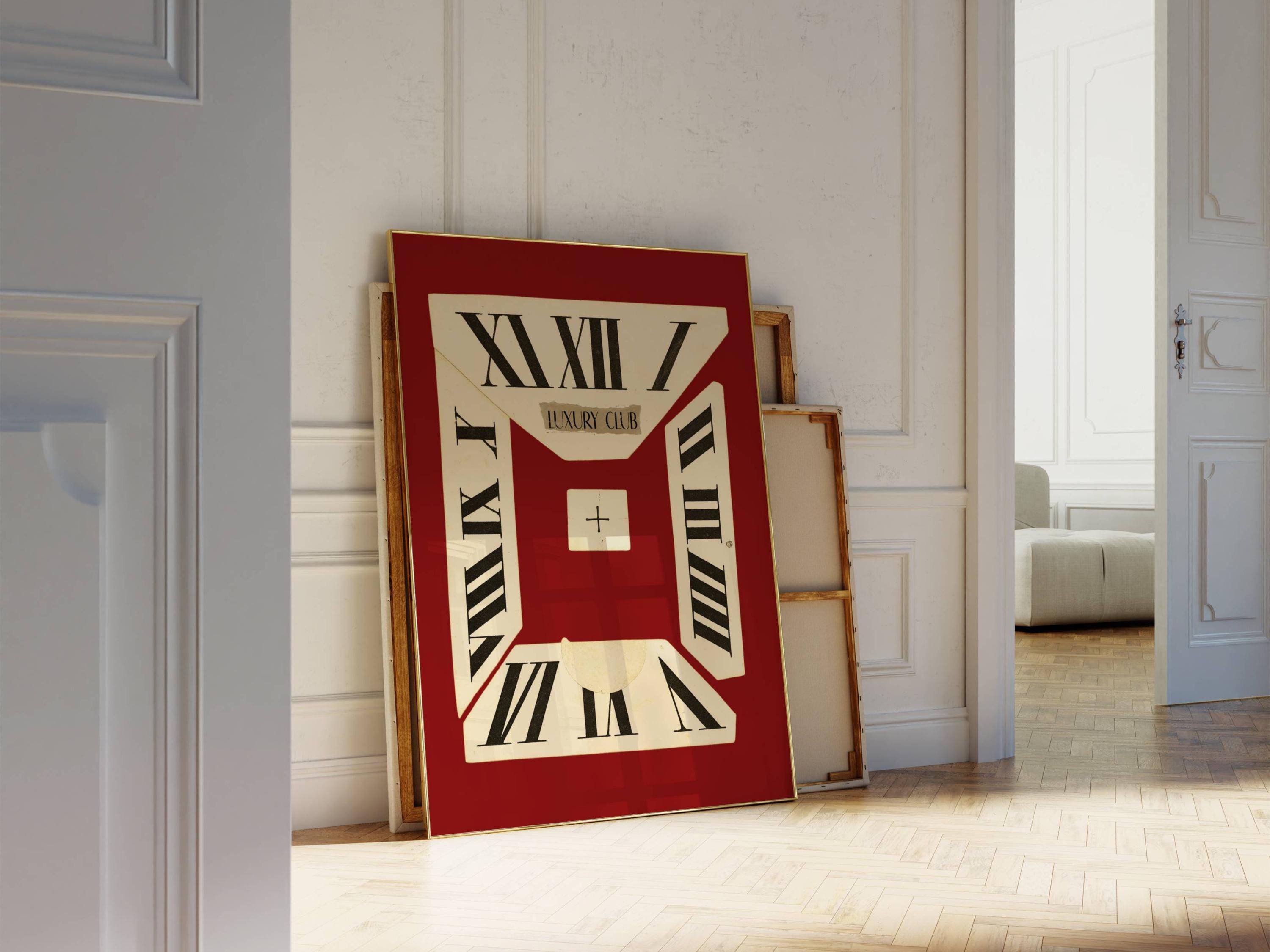 Retro Watch Poster, Red Collage Wall Art, Y2K Fashion Print, Aesthetic ...