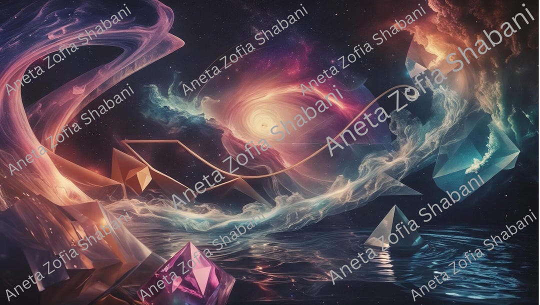 Art, Magical Universe – Galactic Crystal Landscape | Digital Art Print ...