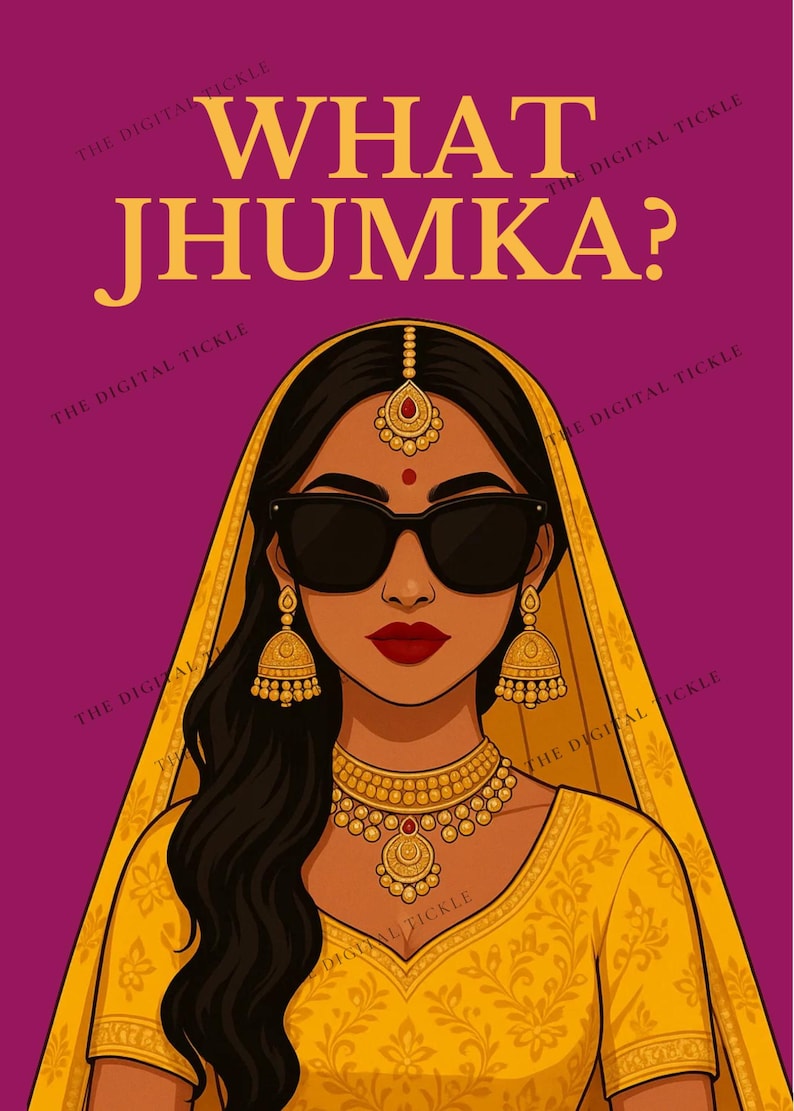 What Jhumka Favor Card, Indian Wedding Earring Holder (editable Canva ...
