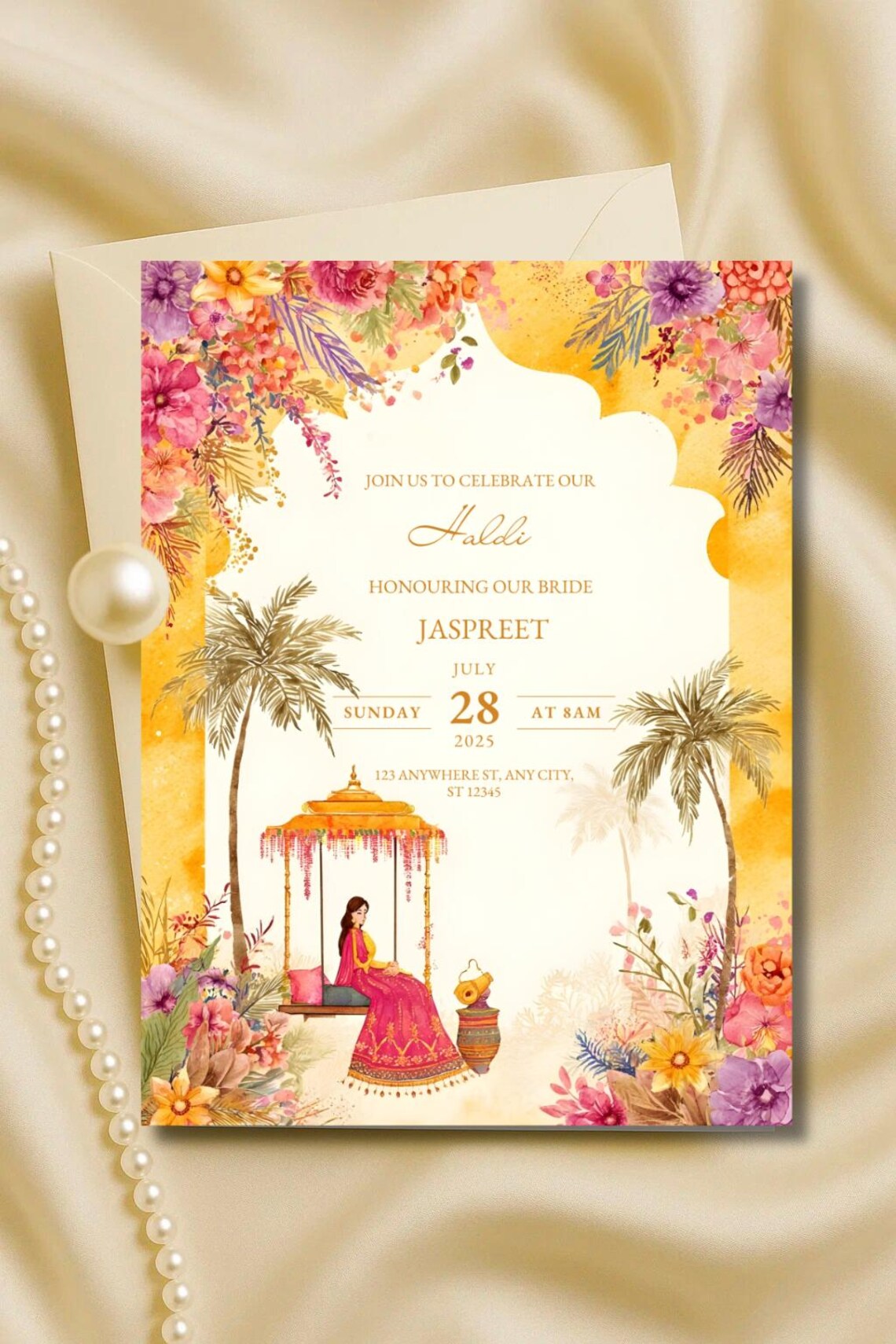 Colorful Mehndi Sangeet Invitation, Indian Wedding Template (digital ...