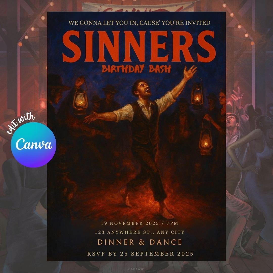 Remmick Sinners Birthday Invitation Halloween Movie Theme Party ...