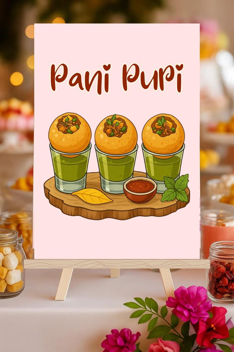 Pani Puri Food Station Sign, Indian Wedding Decor (digital Download) - Etsy