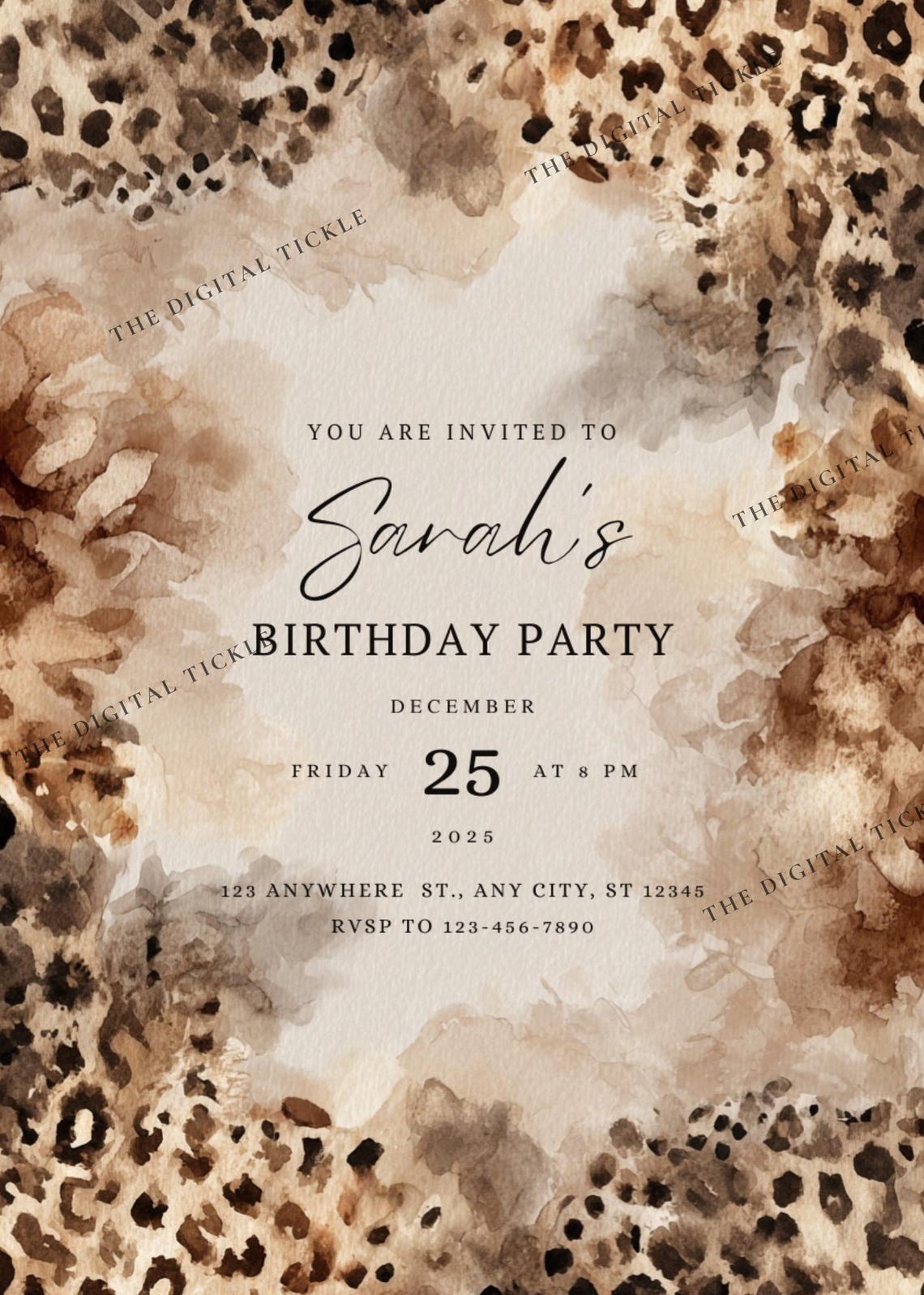 Cheetah Birthday Invitation, Coquette Leopard Bow (canva Editable) - Etsy