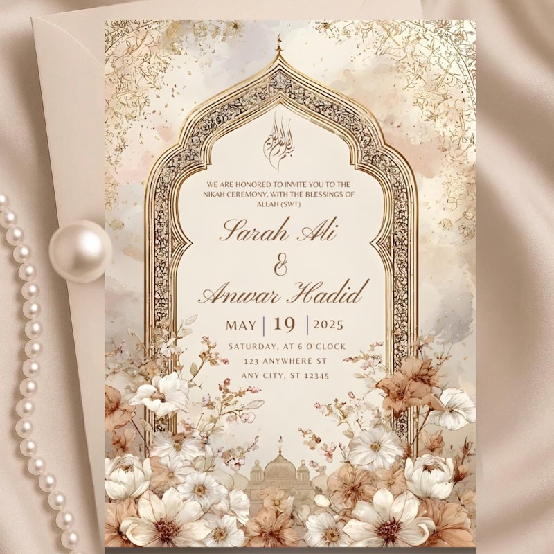Pakistani Nikkah Invite - Etsy UK