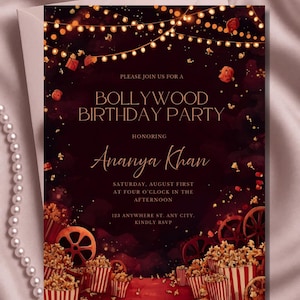 Bollywood Birthday Invitation, Desi Movie Night Theme (editable Canva ...