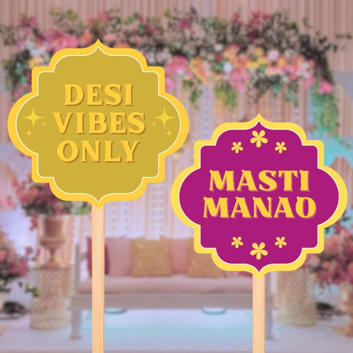 Desi Indian Pakistani Wedding Photo Booth Props: Mehndi Sangeet Dholki ...