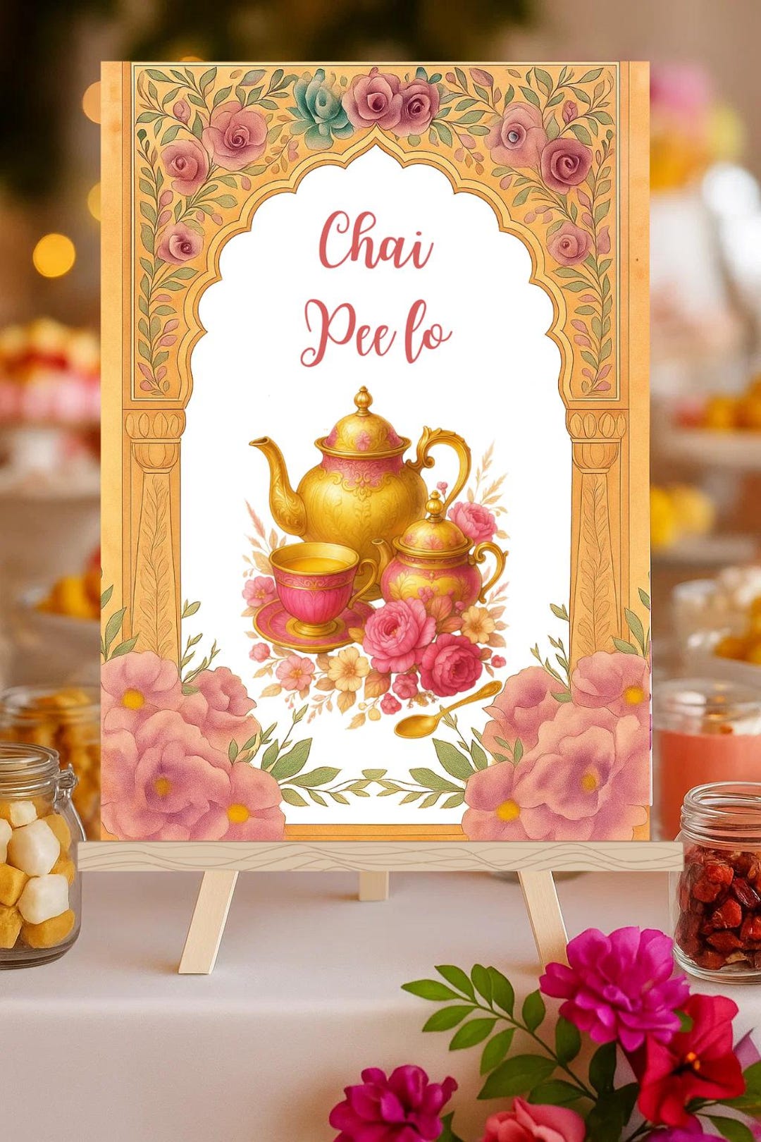 Indian Wedding Chai Station Sign, Tea Bar Printable (digital Download ...