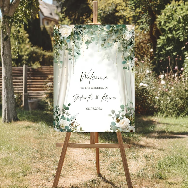 Elegant Pastel Wedding Bundle; Invitation, Menu, Timeline, Welcome Sign ...