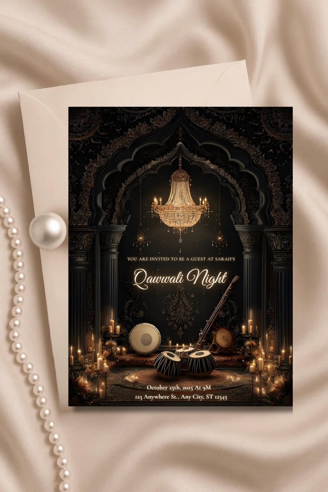 Qawwali Night Walima Invitation Template, Pakistani Sufi Music (digital ...