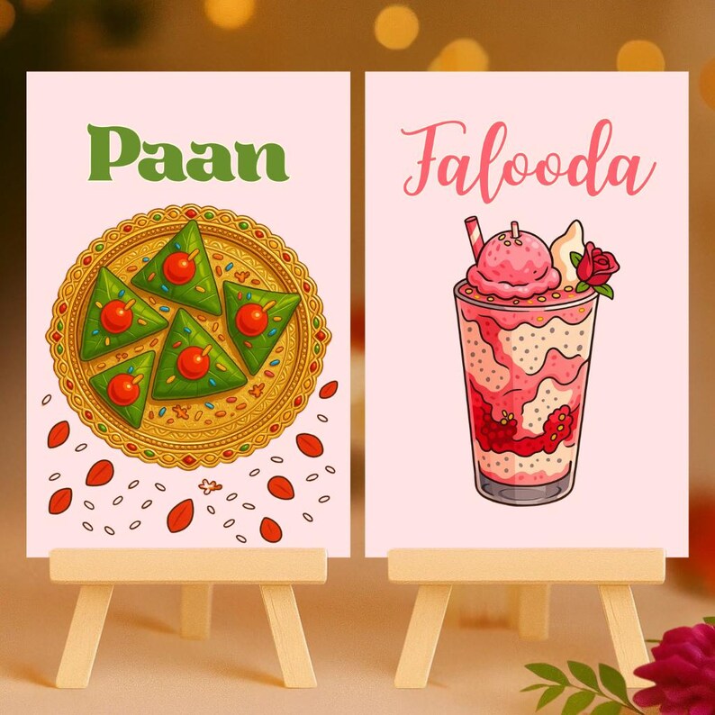 Desi Wedding Food Station Signs, Indian Pakistani Decor (digital ...