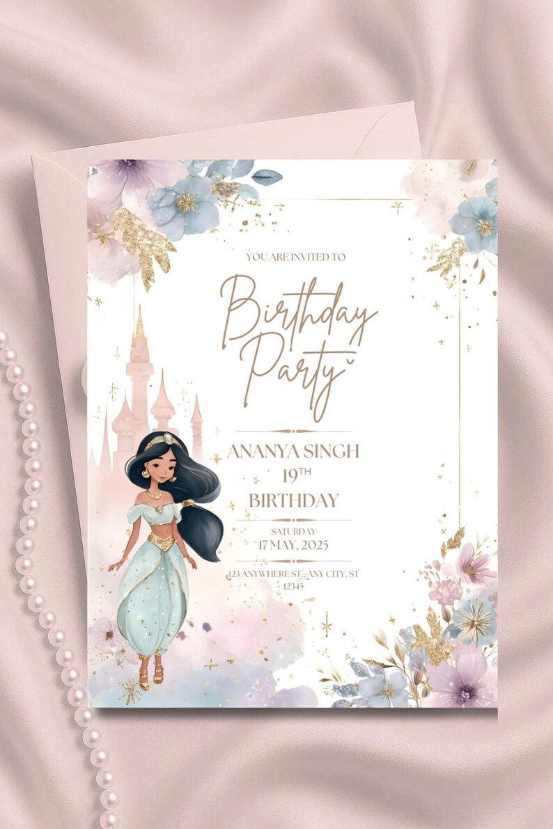 Desi Princess Birthday Invitation, Indian Pakistani Party (editable ...