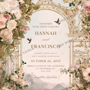 Wildflower Garden Wedding Invitation Suite: Romantic Botanical Canva ...