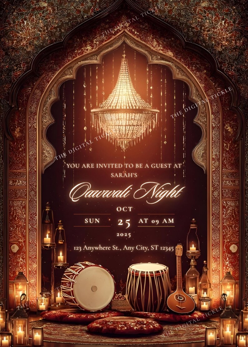 Qawwali Night Invitation Template, Pakistani Sufi Music (digital ...