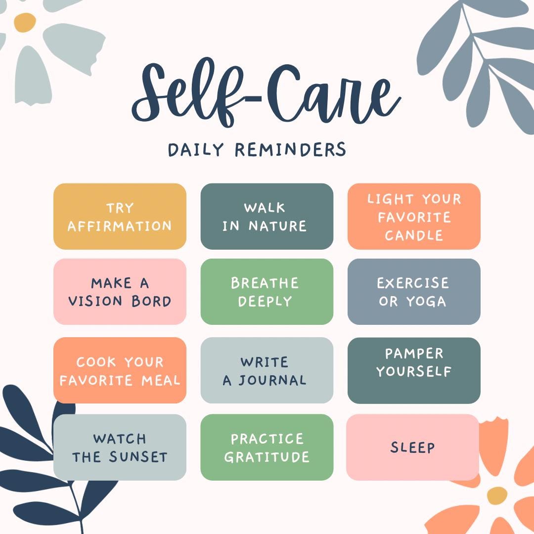 Self-care Reminders Poster - Etsy
