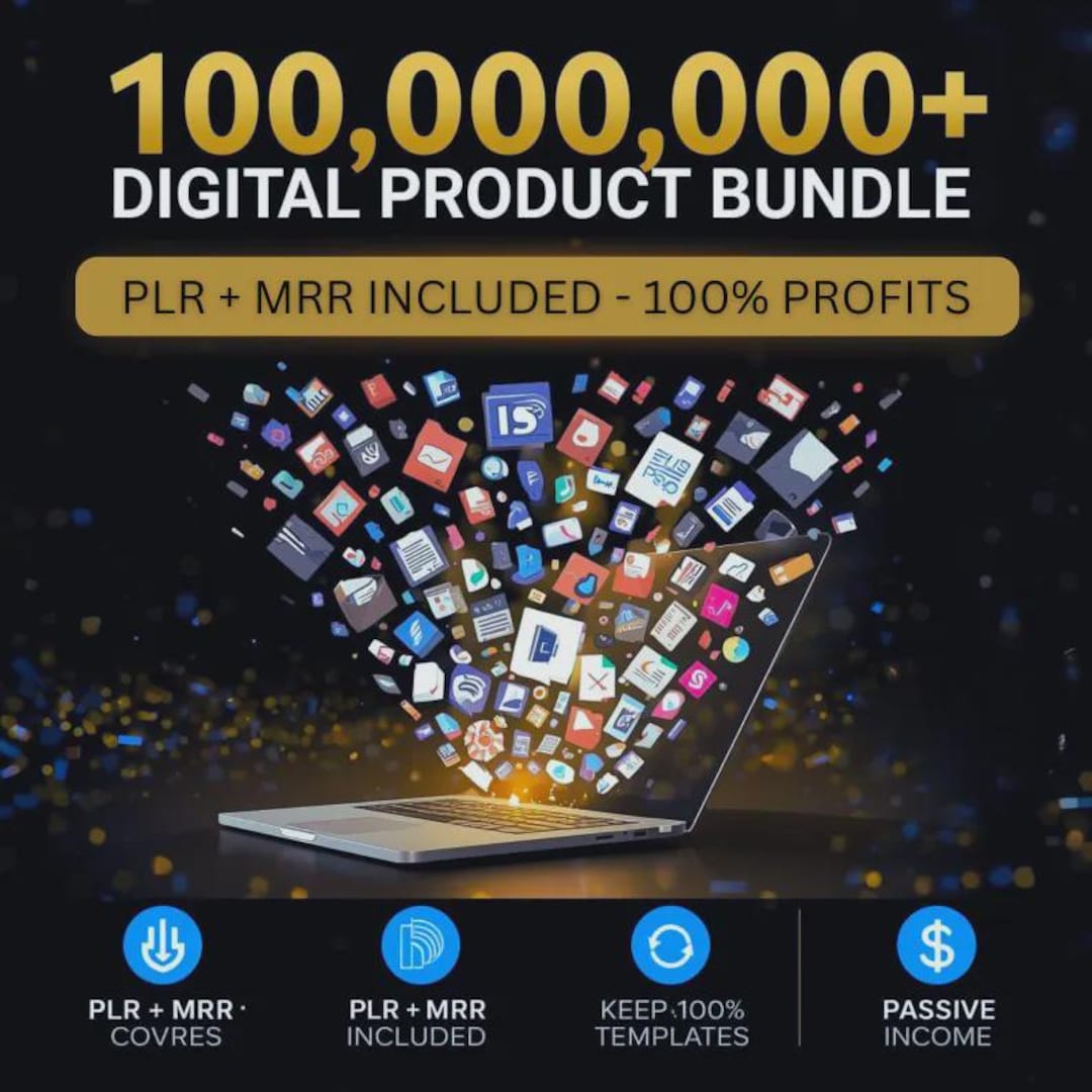 100 Million PLR MRR Digital Product Bundle - Etsy