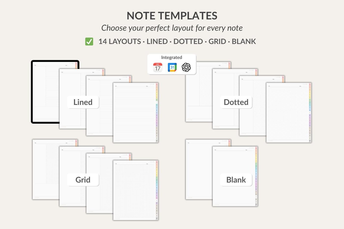 Digital Lecture Notebook (semester, Class, Lecture, Notes, Stickers) - Etsy