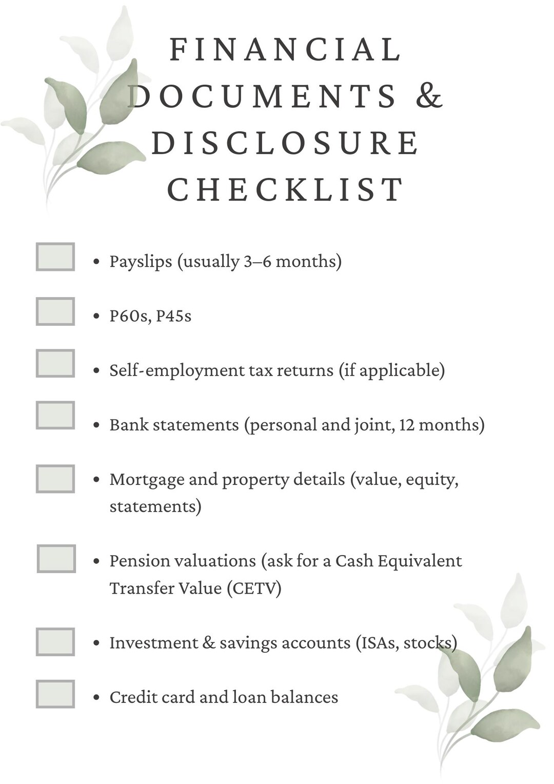 Divorce Checklist - Everything You Need to Think About in Easy ...
