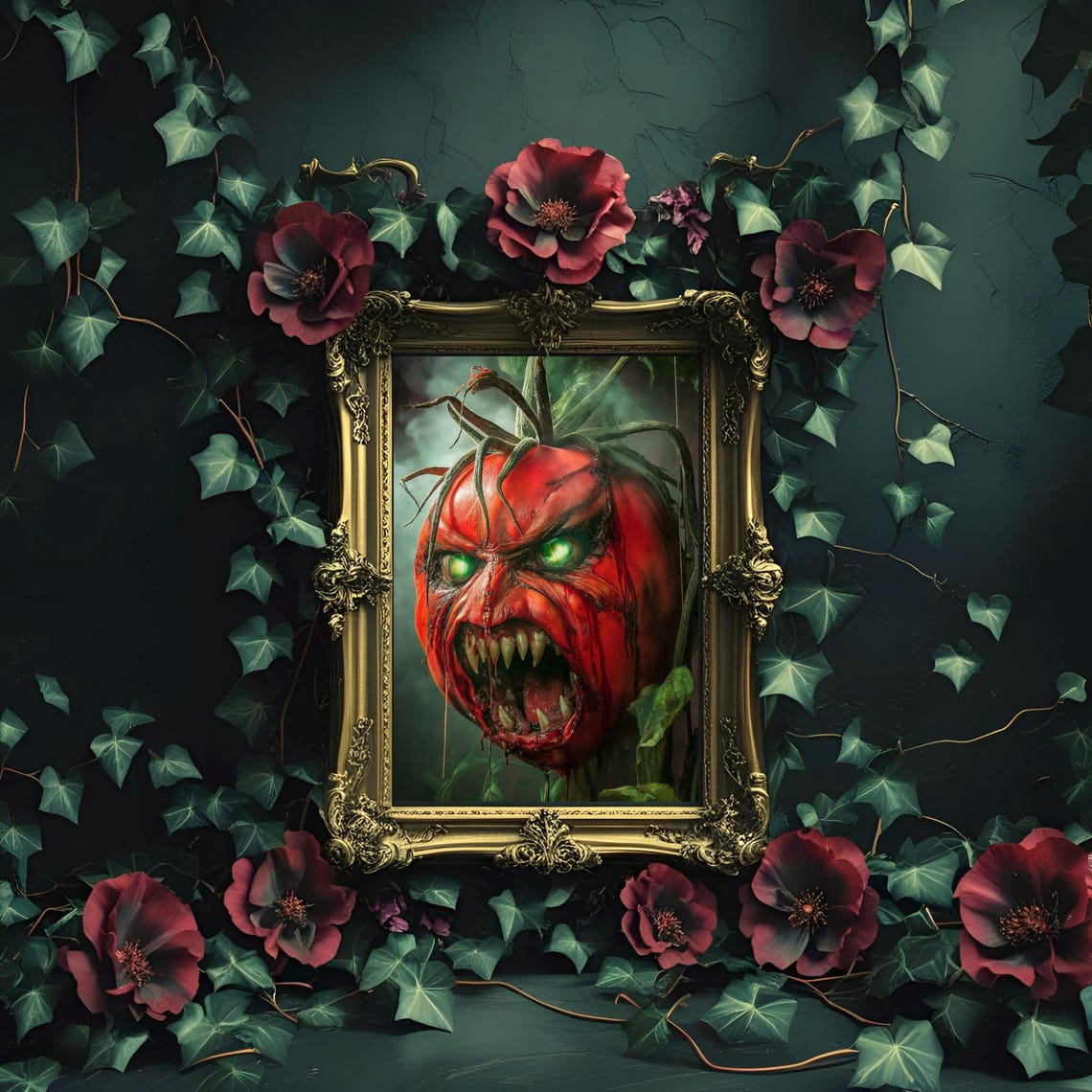Tomato Monster Wall Art – Creepy Printable Poster, Horror Kitchen Decor ...