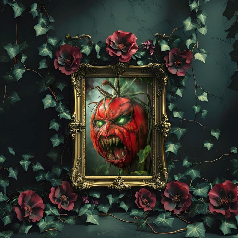 Tomato Monster Wall Art – Creepy Printable Poster, Horror Kitchen Decor ...