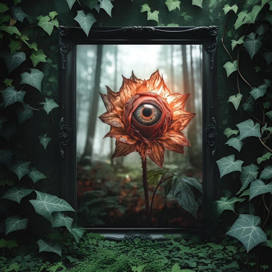 Gothic Eye Flower Print: Surreal Dark Fantasy Horror Decor (digital ...