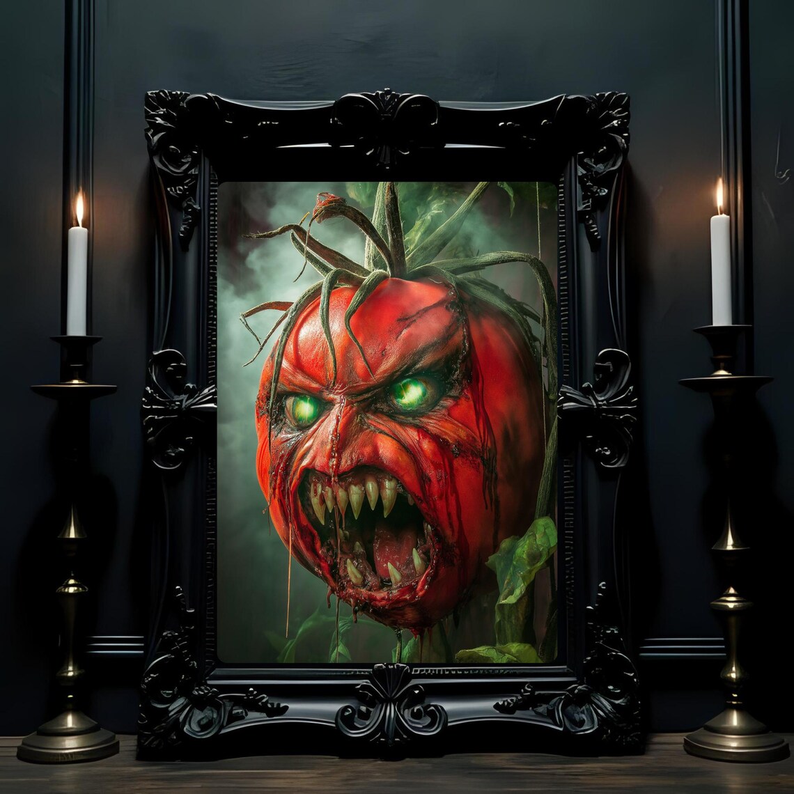 Tomato Monster Wall Art – Creepy Printable Poster, Horror Kitchen Decor ...