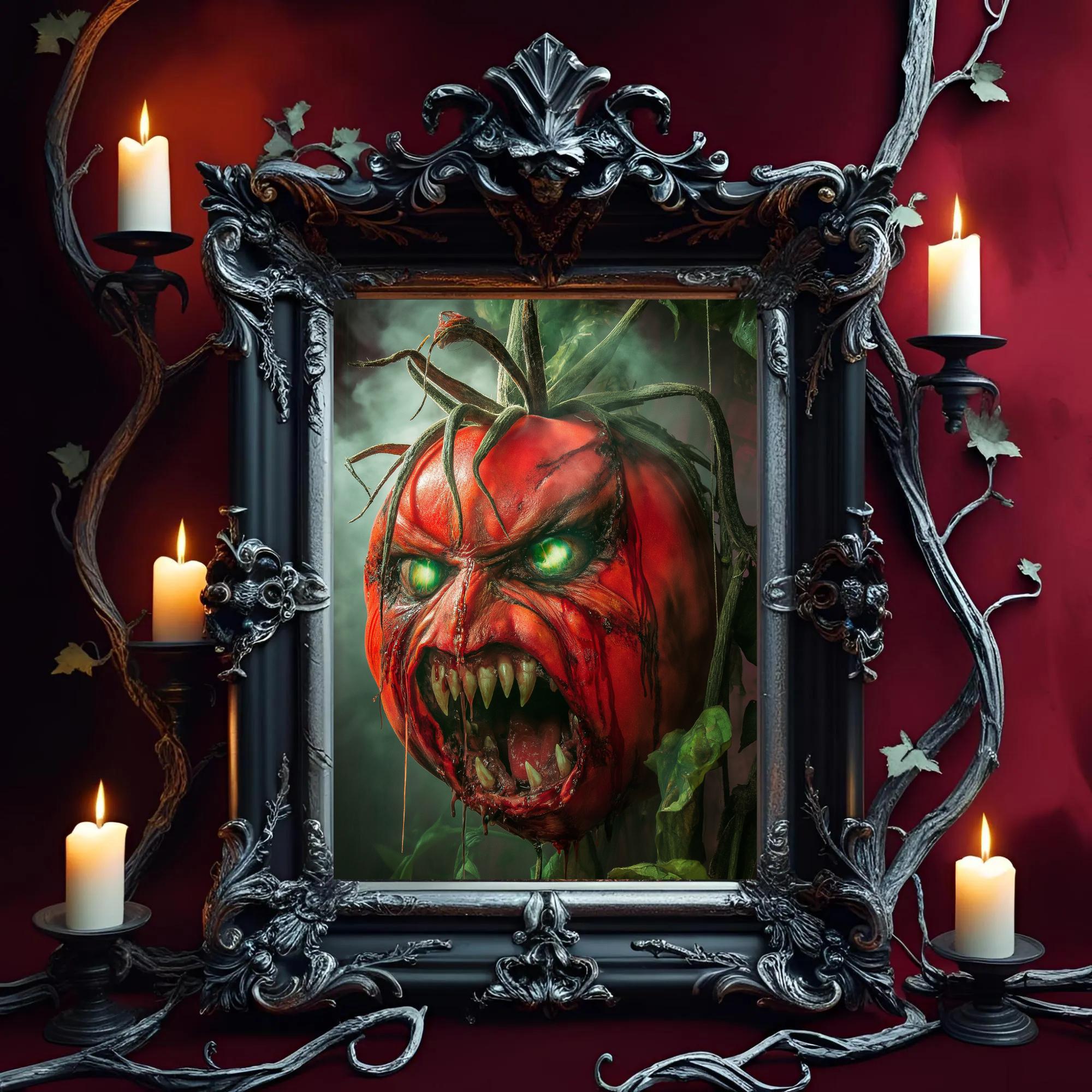 Tomato Monster Wall Art – Creepy Printable Poster, Horror Kitchen Decor ...