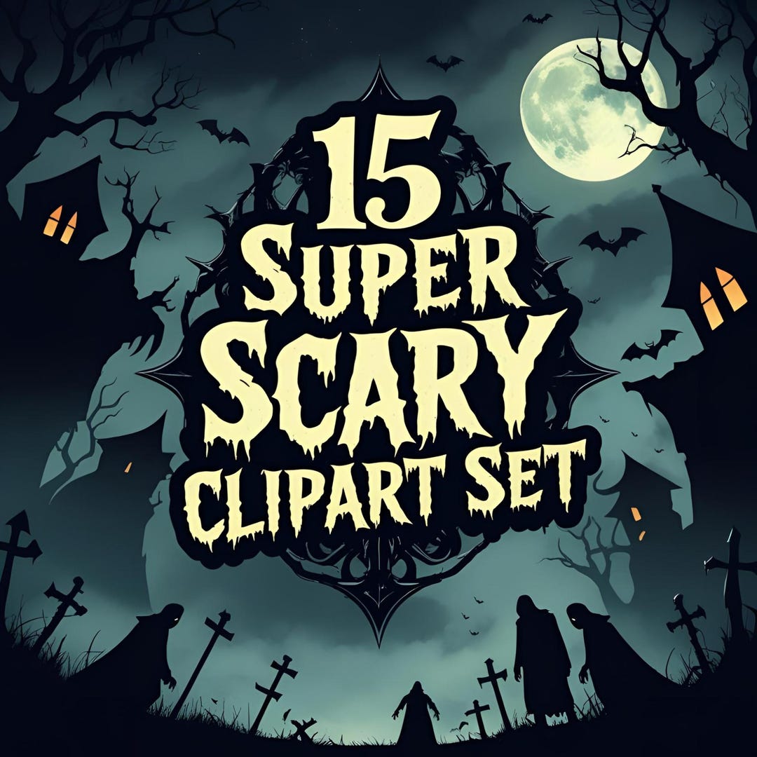 Gothic Horror Clipart Set – 15 Scary Pngs for Procreate, Journals ...