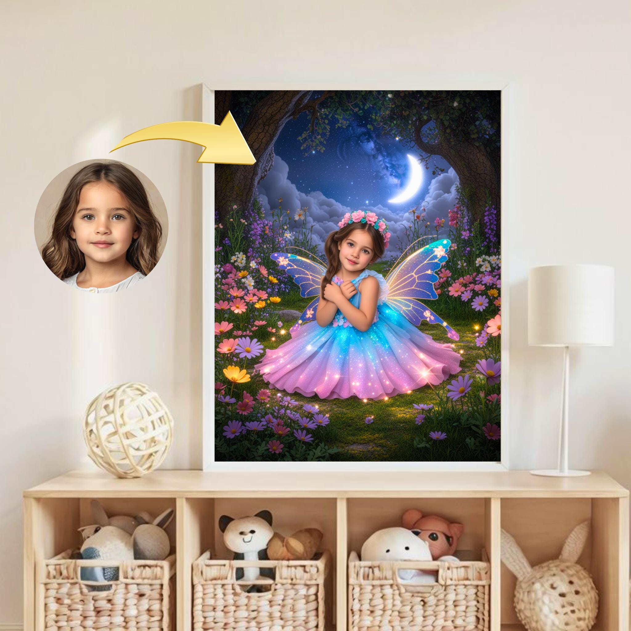 Personalized Fairy Picture With Photo – Magical Child Portrait With ...