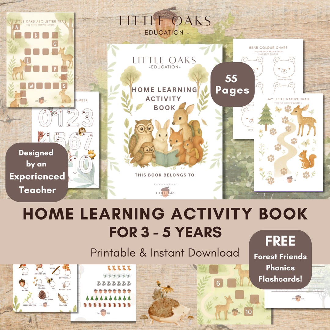 Preschool Activity Book Printable | 55 Pages of Educational Worksheets ...