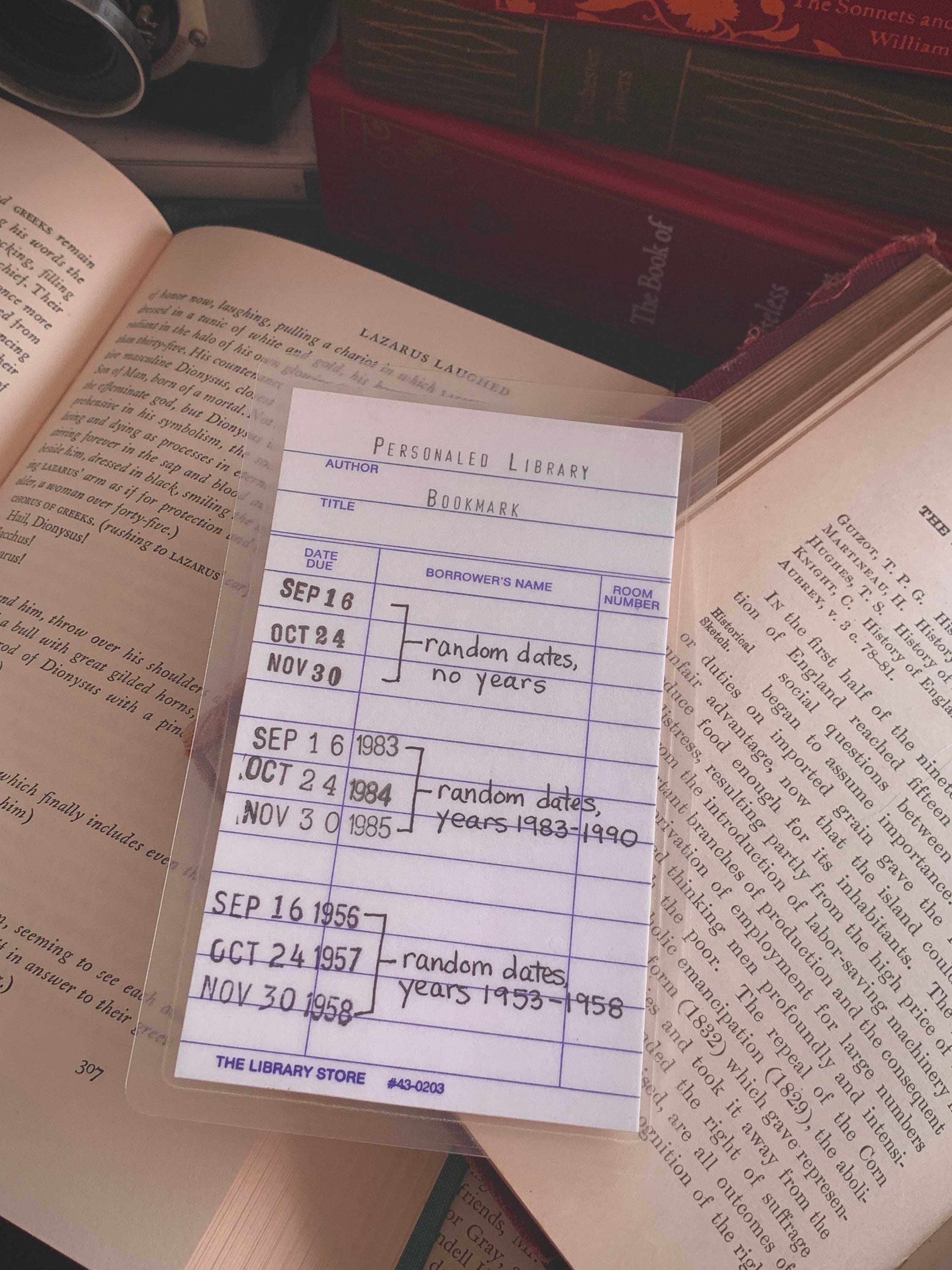 Semi-custom Laminated Bookmark With Personalized Names and Dates ...