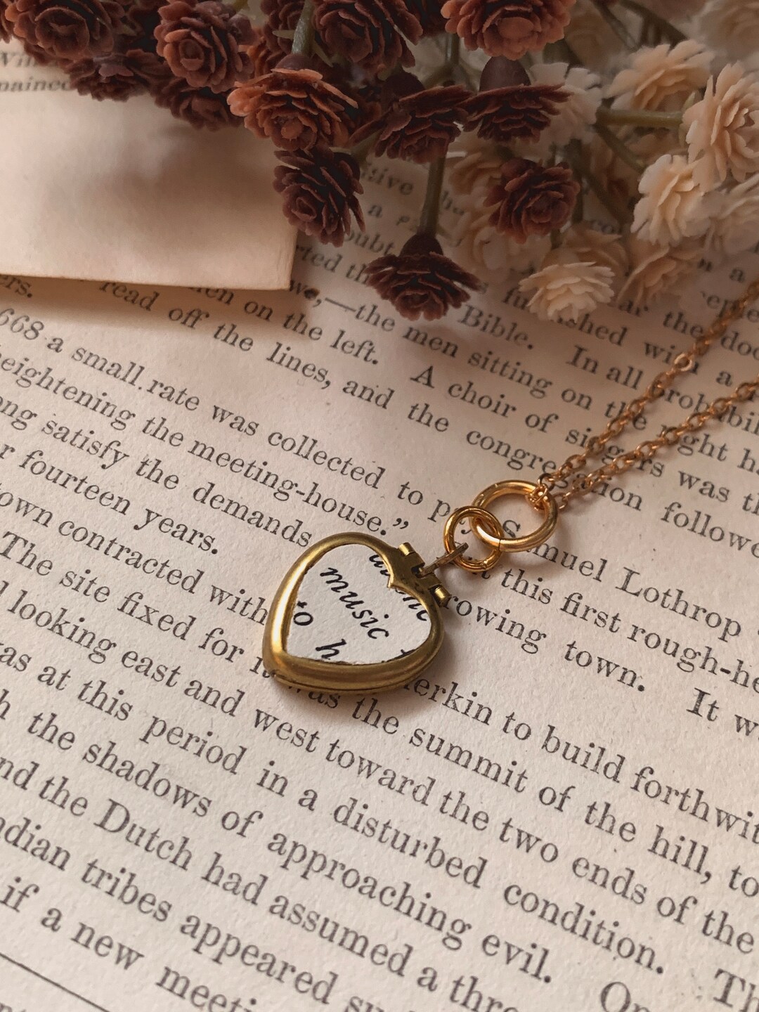 Music Locket Necklace, Vintage Paper Locket Necklace, Musician Locket ...