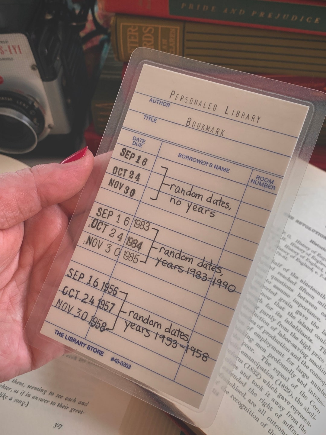 Custom Laminated Bookmark With Personalized Names and Dates, Vintage ...