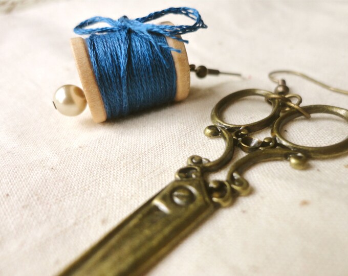 A Stitch in Time Asymmetrical Victorian Scissors and Cobalt - Etsy