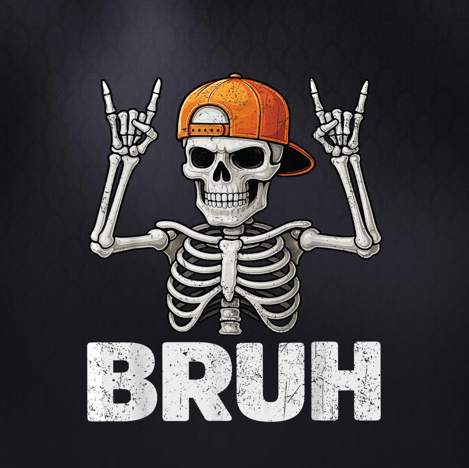 Bruh Halloween Skeleton Rock on for Mens Boys Toddlers Kids PNG Digital ...