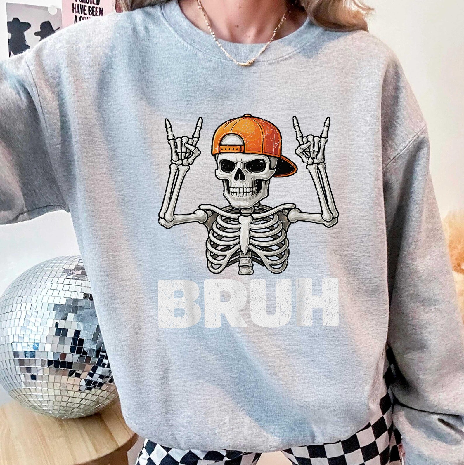 Bruh Halloween Skeleton Rock on for Mens Boys Toddlers Kids PNG Digital ...