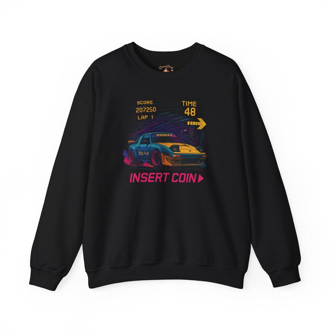 Retro Arcade Crewneck Sweatshirt, JDM Car Game Unisex Sweatshirt, Gamer ...
