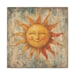 Smiling Sun Canvas Art, Vintage Style Sun Wall Art, Boho Celestial Sun ...