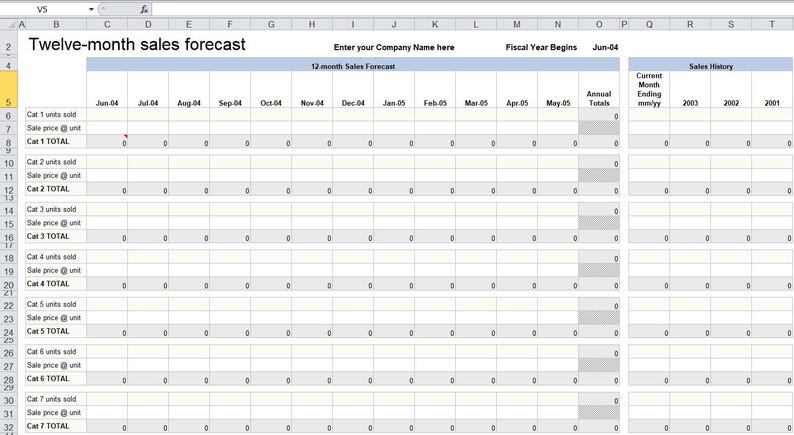 12-month Event Planner Excel Template – Ultimate Sales Forecast ...