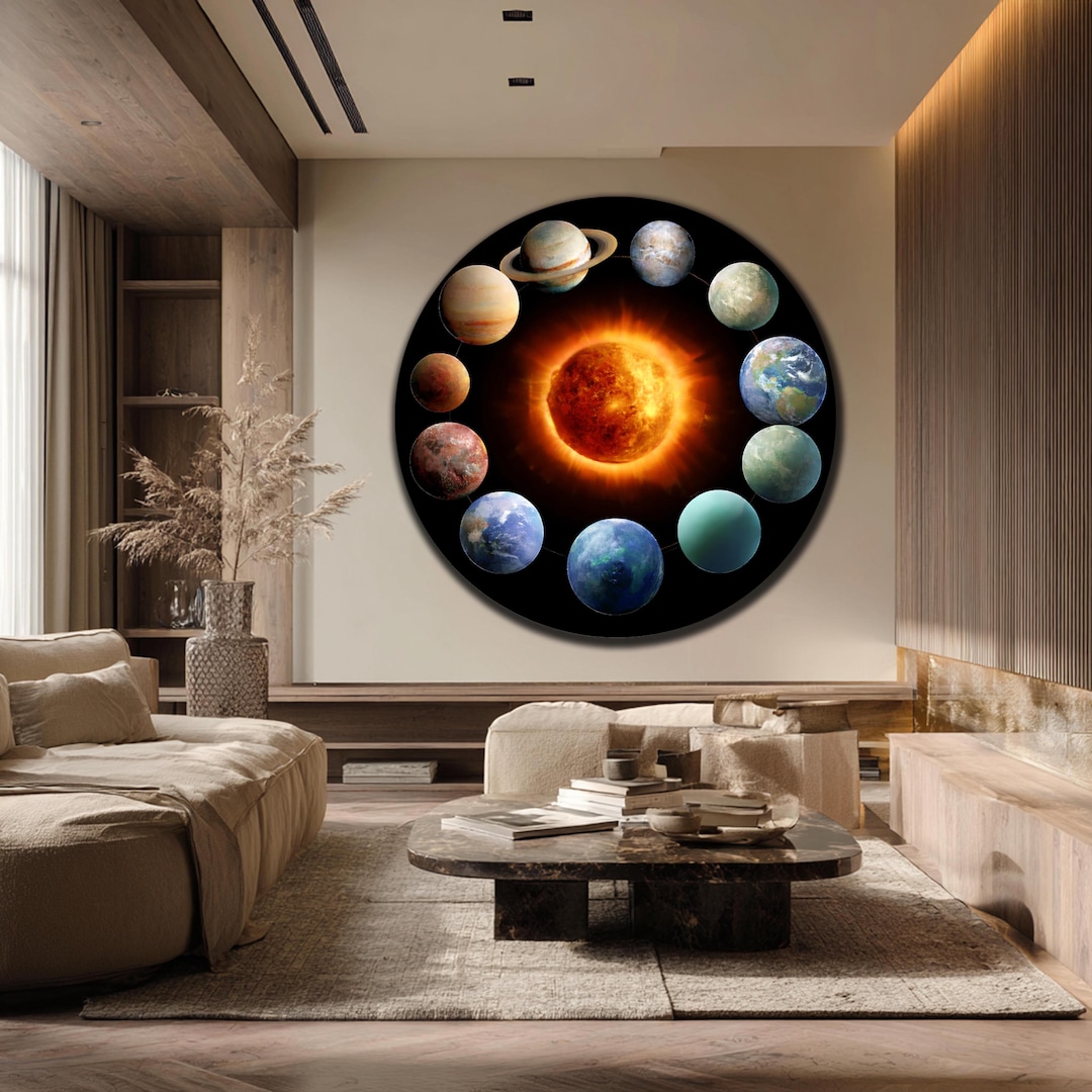 Planets Glass Wall Art-colorful Space Universe Glass Decor-solar System ...