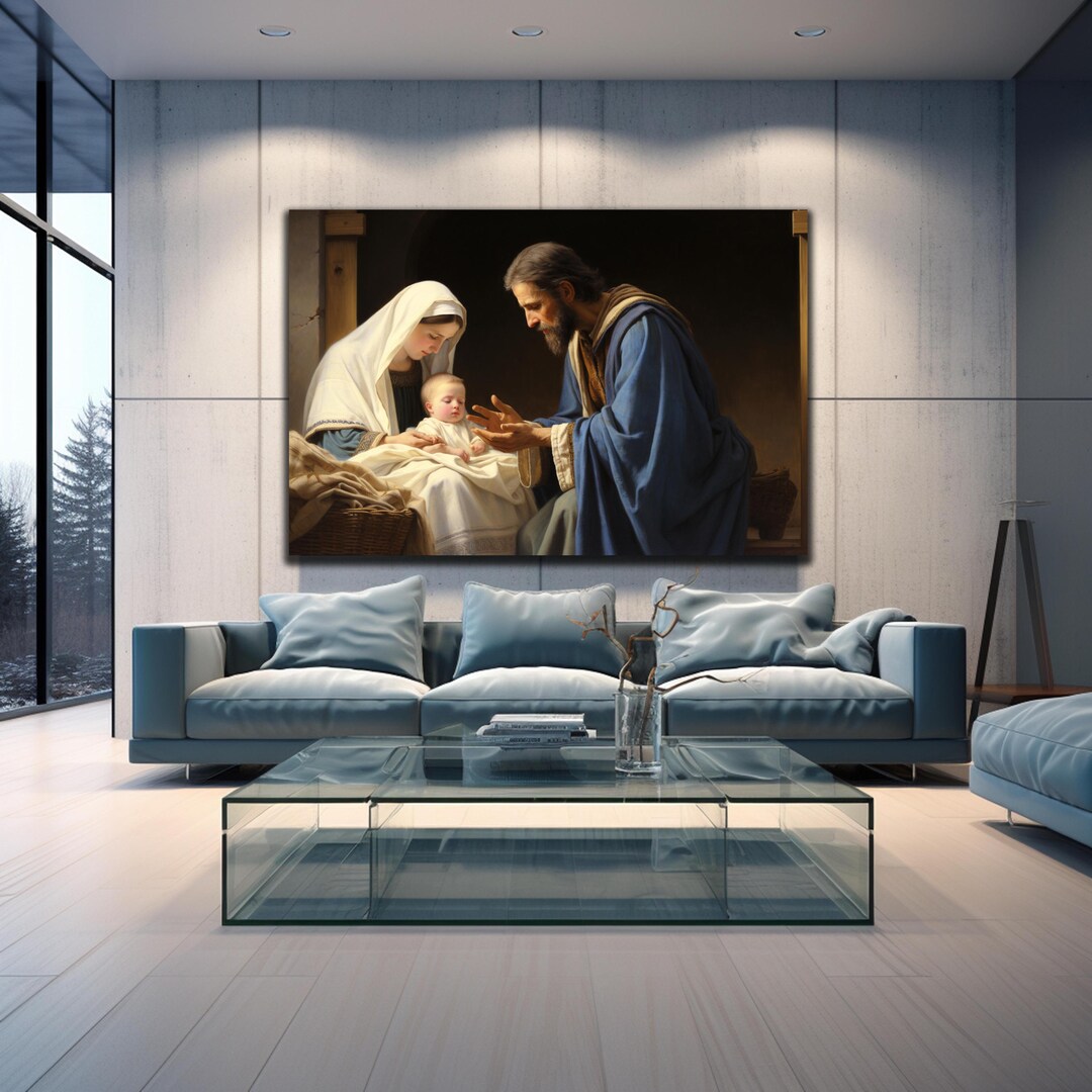 Jesus Mary Glass Art, Holy Family Glass, Christian Glass Art, Religious ...