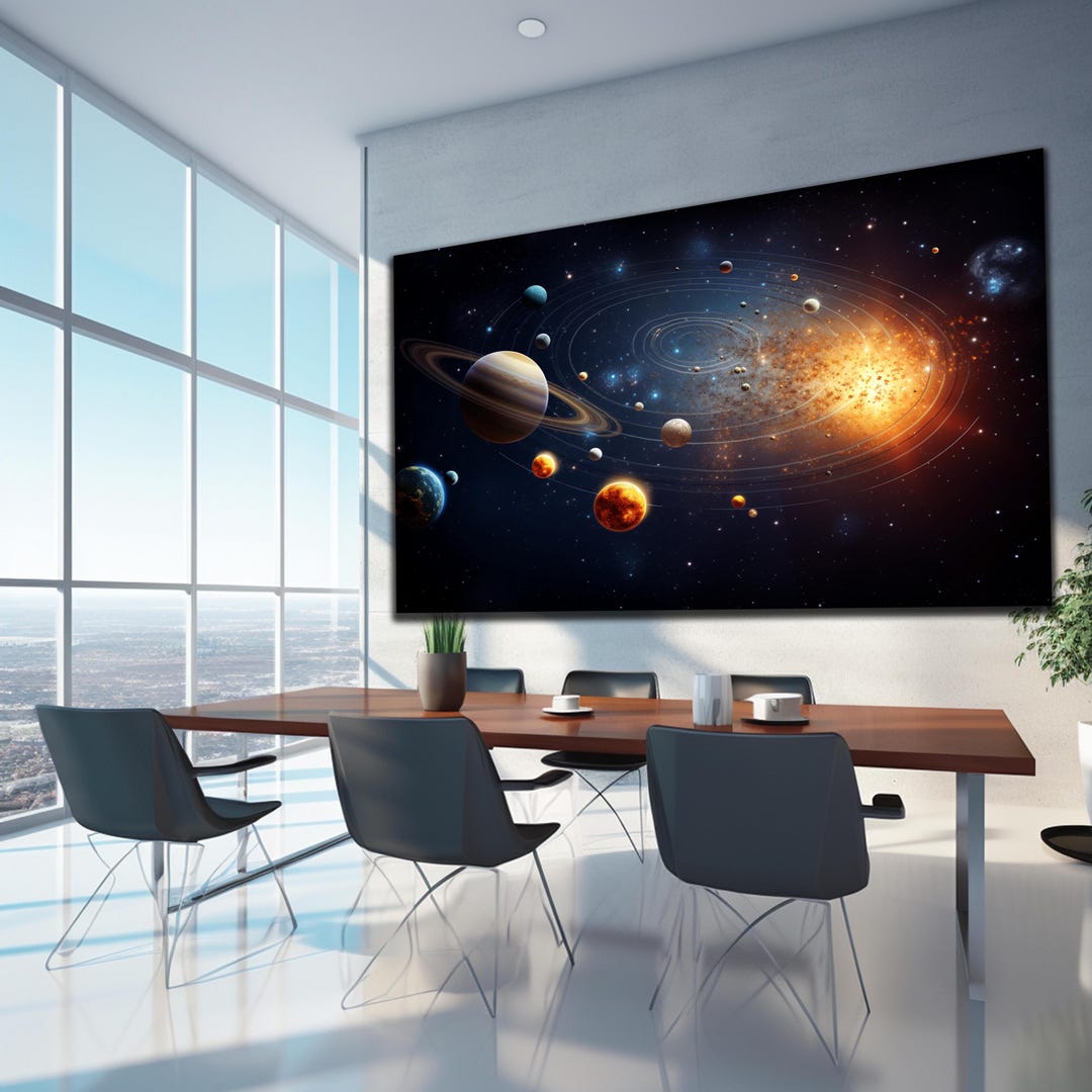 Magnificent Solar System Glass Art-glowing Planets-planet Wall Decor ...