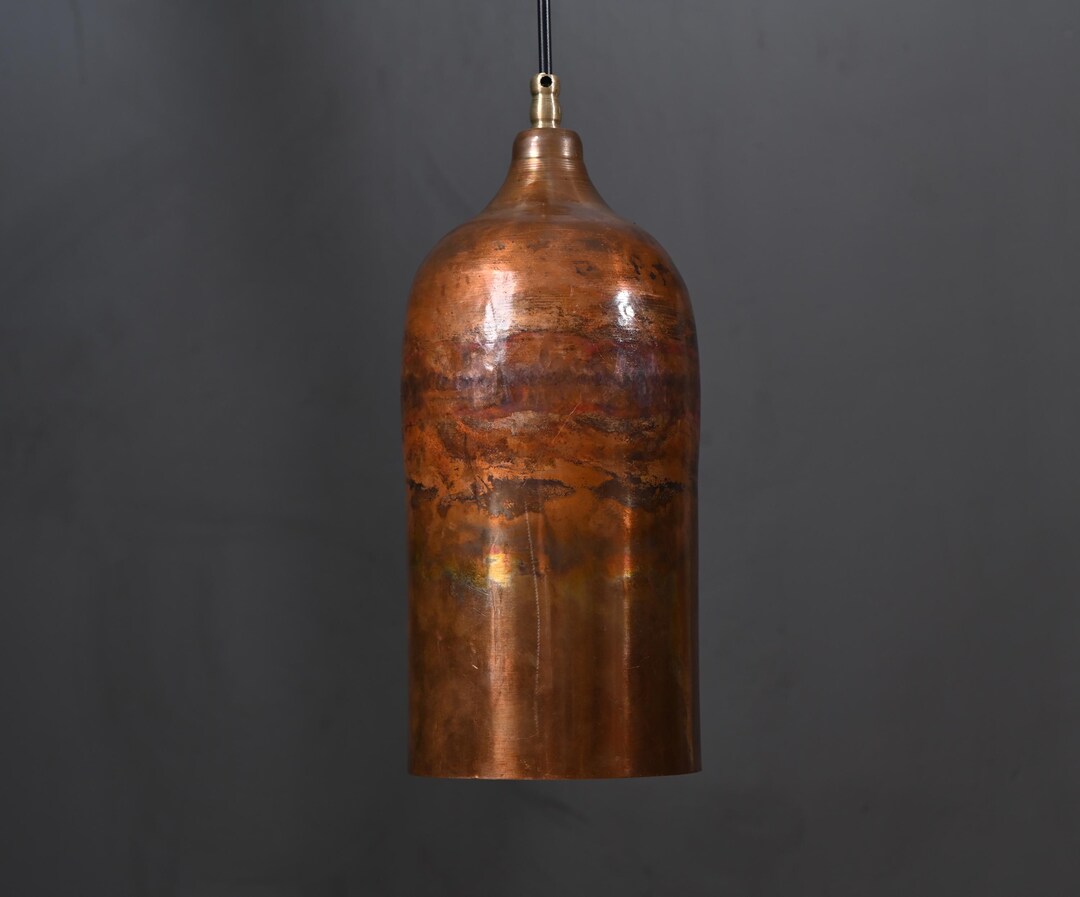 Rustic Copper Pendant Light – Vintage Copper Ceiling Fixture ...
