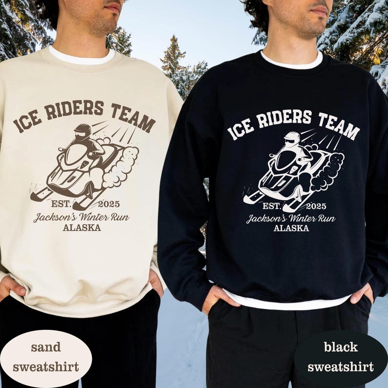 Custom Snowmobile Hoodie, Personalized Winter Riders Sweatshirt ...