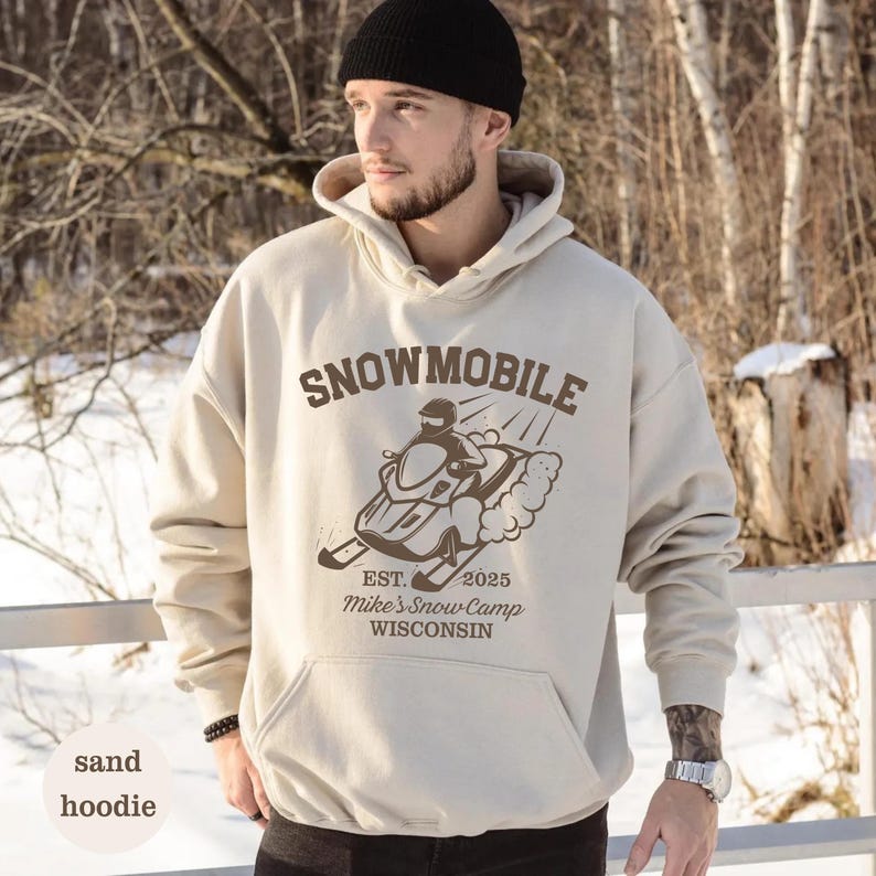 Custom Snowmobile Hoodie, Personalized Winter Riders Sweatshirt ...