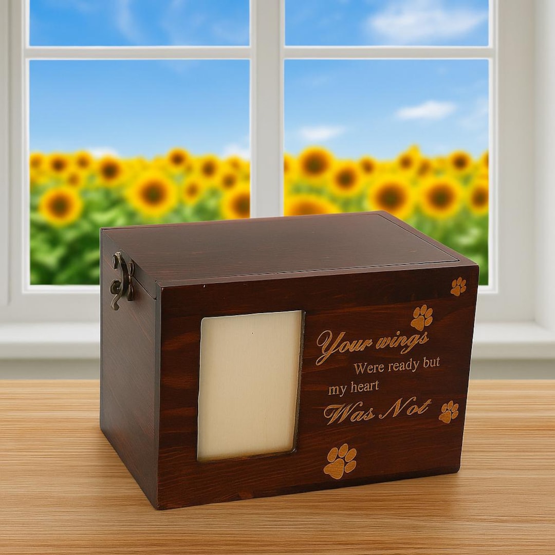Custom Pet Memorial Box With Photo Frame & Lock – Personalized Dog or ...
