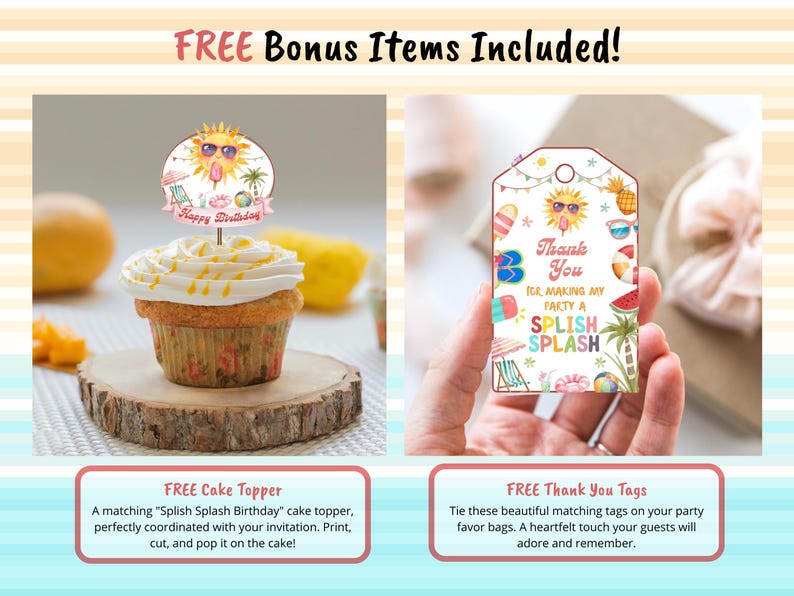 Splish Splash Birthday Invitation Bundle, Pool Party Invite, Summer ...