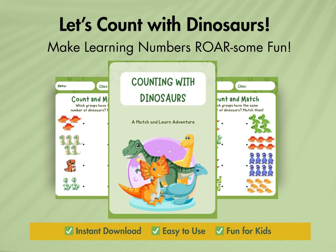 Dinosaur Counting Worksheets – 10 Printable Math Pages | Preschool ...