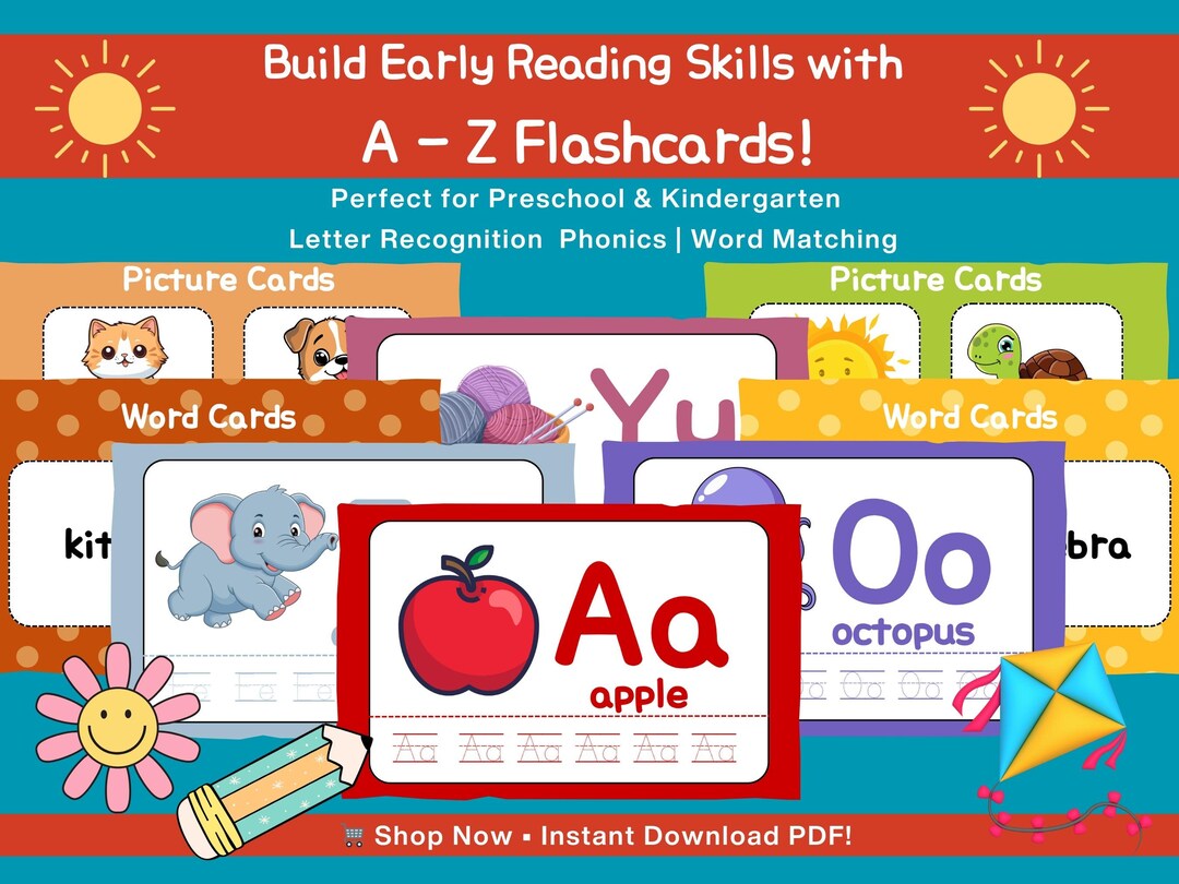 Alphabet & Sight Word Flashcards: Preschool Learning (PDF) - Etsy